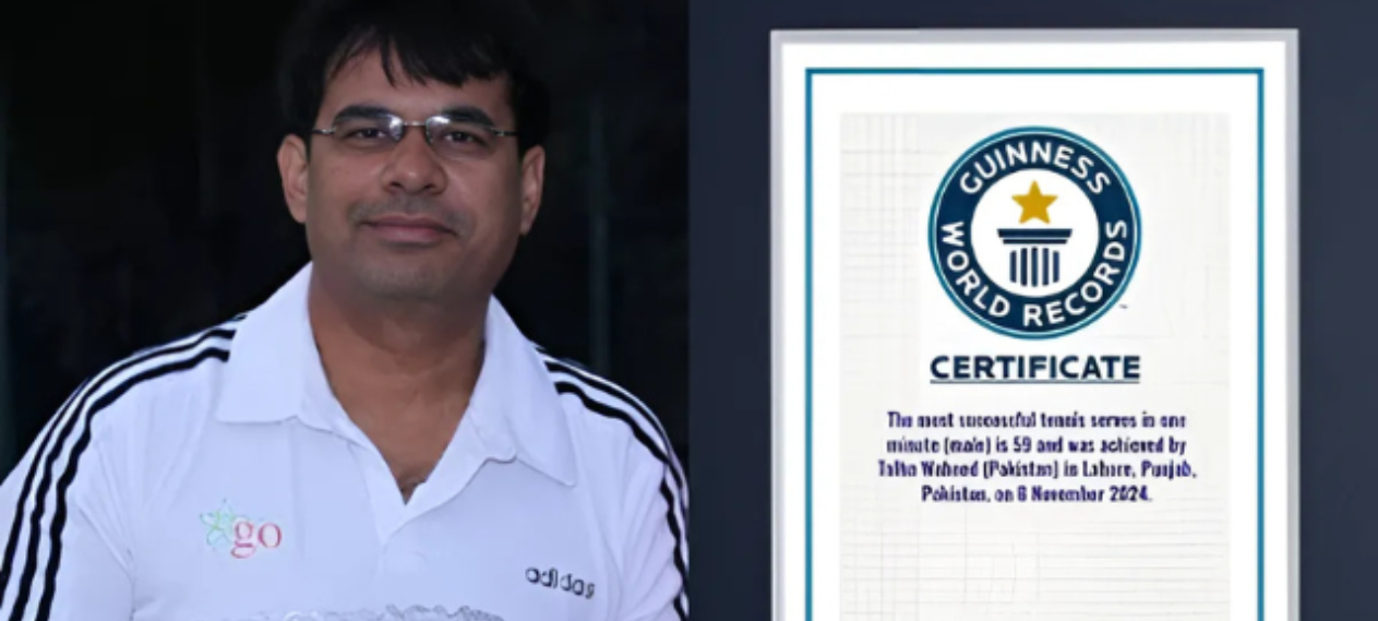 Talha Waheed Sets Guinness World Record for Most Tennis Serves in One ...