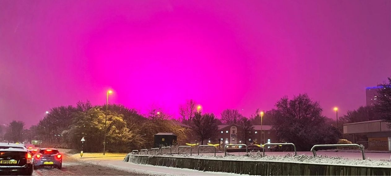 Pink Sky Over Birmingham Explained After Snowfall Surprise